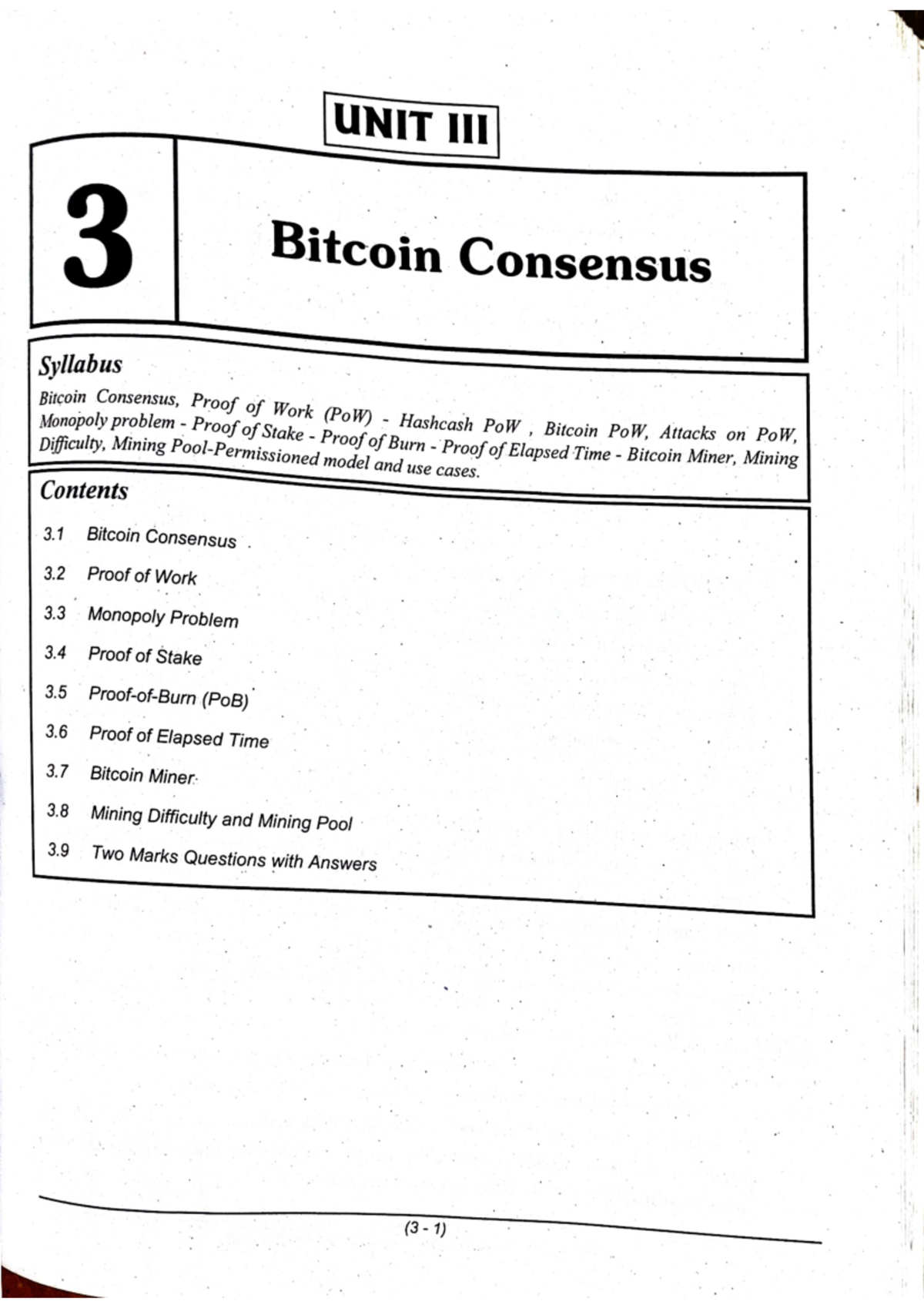 Unit 3: Bitcoin Consensus Mechanisms - PoW & PoS Overview - Studocu