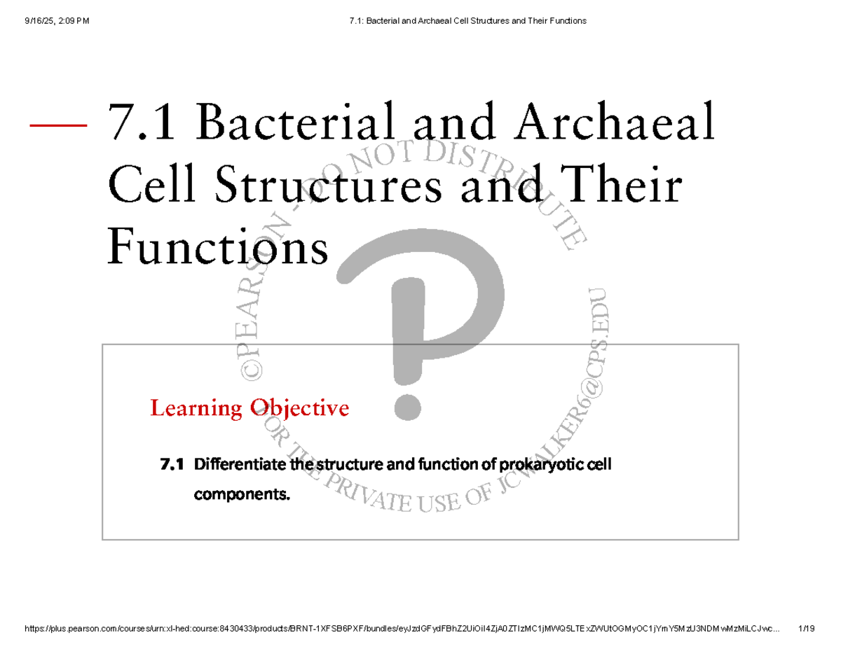 7.1: Prokaryotic Cell Structures and Functions Overview - Studocu