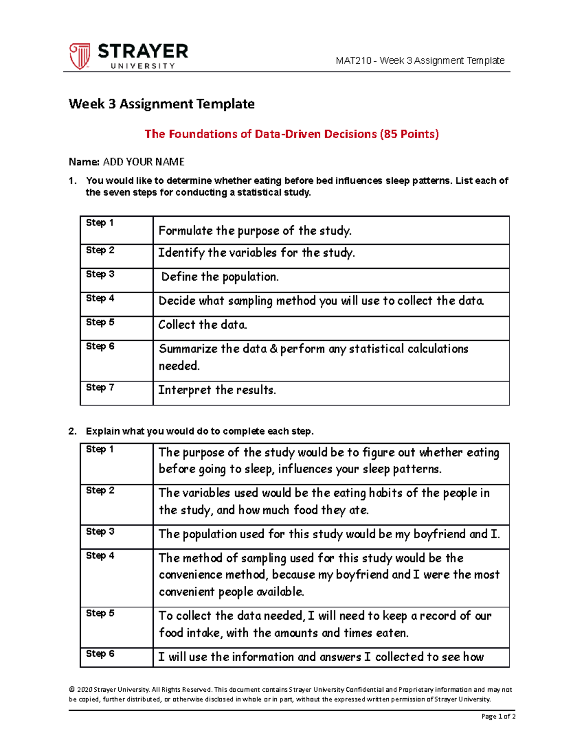 MAT210 Week 3 Assignment: Foundations of Data-Driven Decisions - Studocu