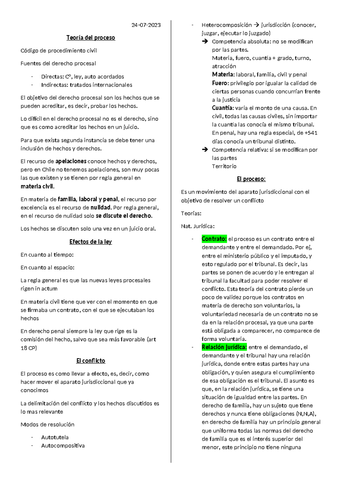 Teoría del Proceso y Procedimiento Civil - Cód. Proc. Civil - Studocu