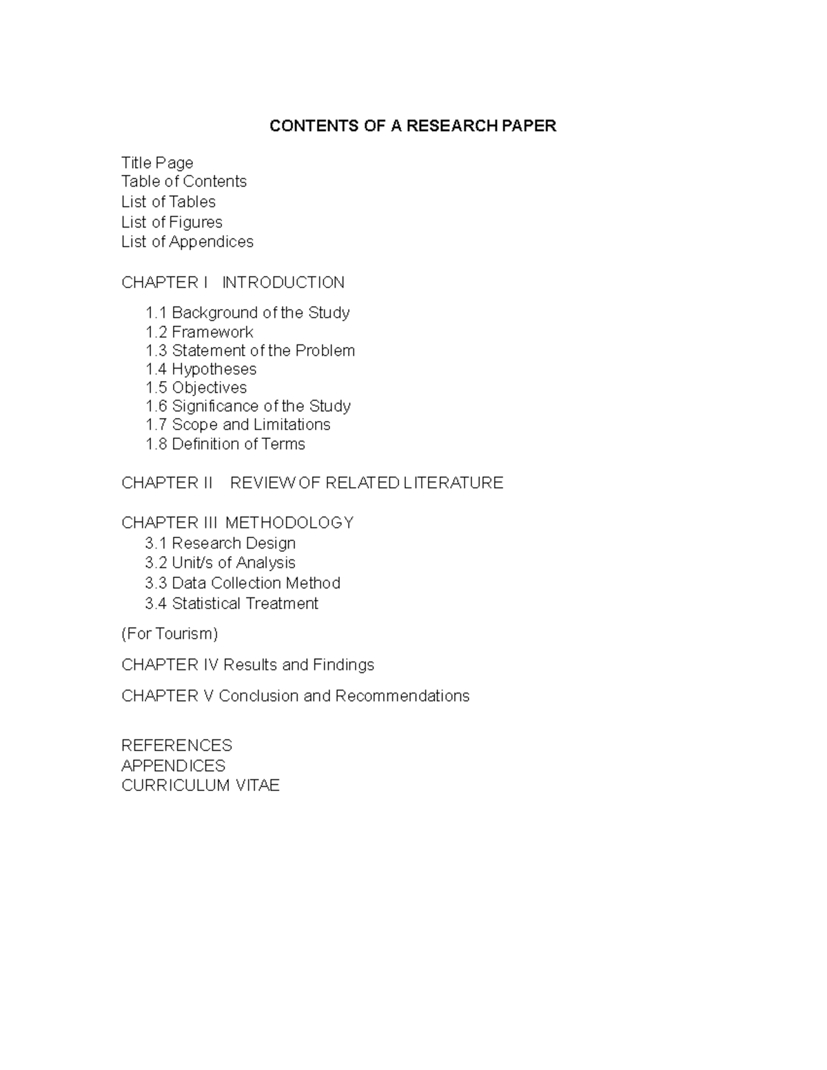 VCBA 2024: Contents of a Research Paper Guide - Studocu