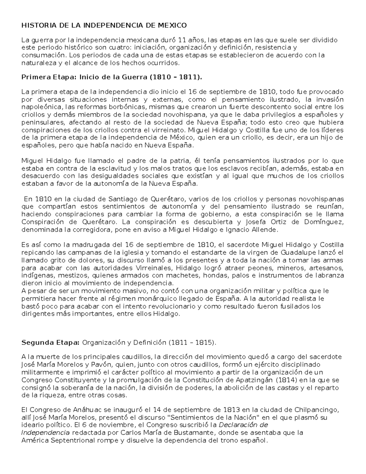 Etapas Clave en la Independencia de México: Un Análisis Históricos ...