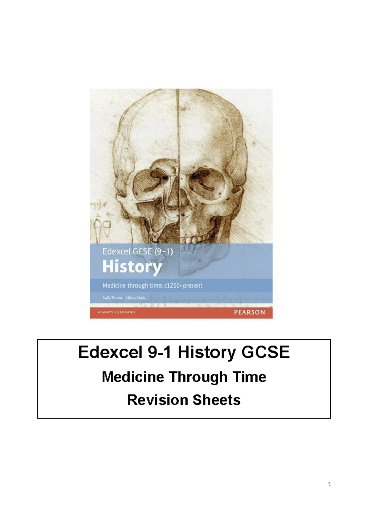 Edexcel History GCSE MTT Revision Notes: Medicine Through Time - Studocu