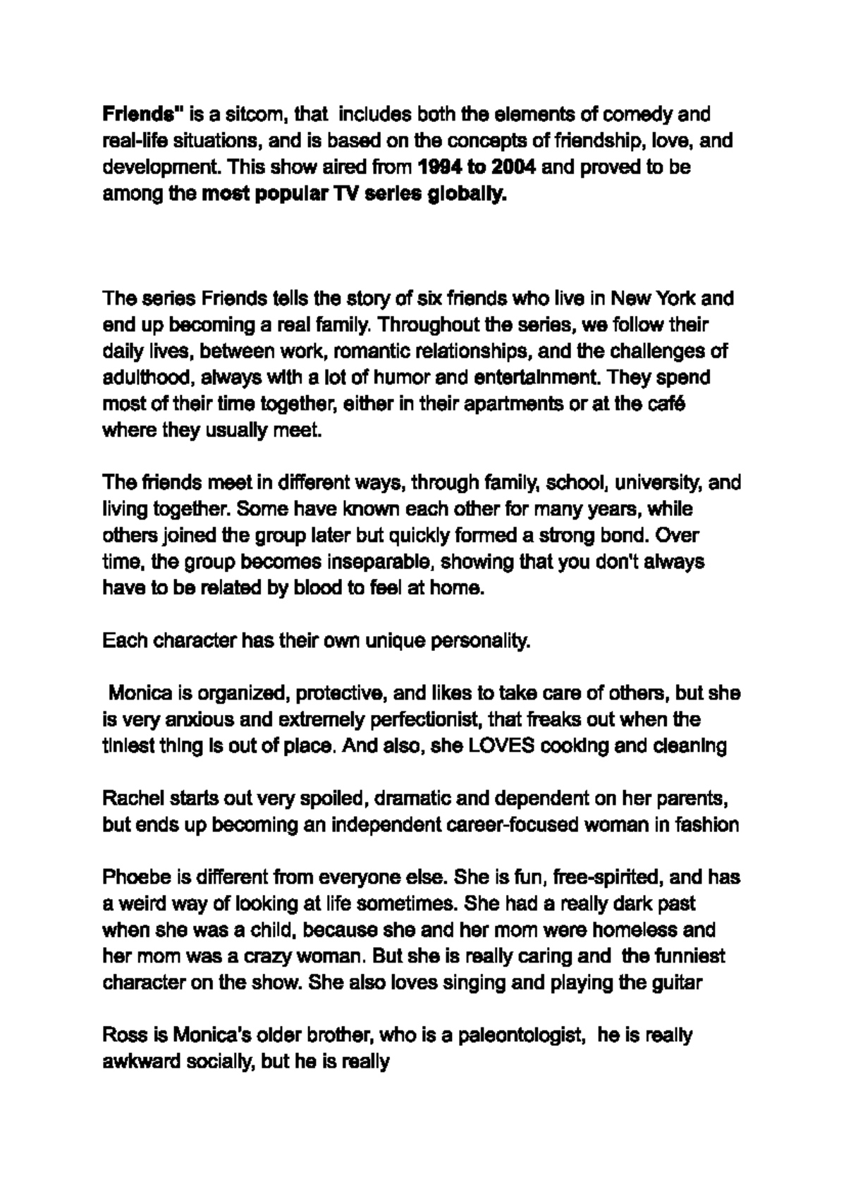 Friends Presentation - Analyzing Characters and Themes - Studocu