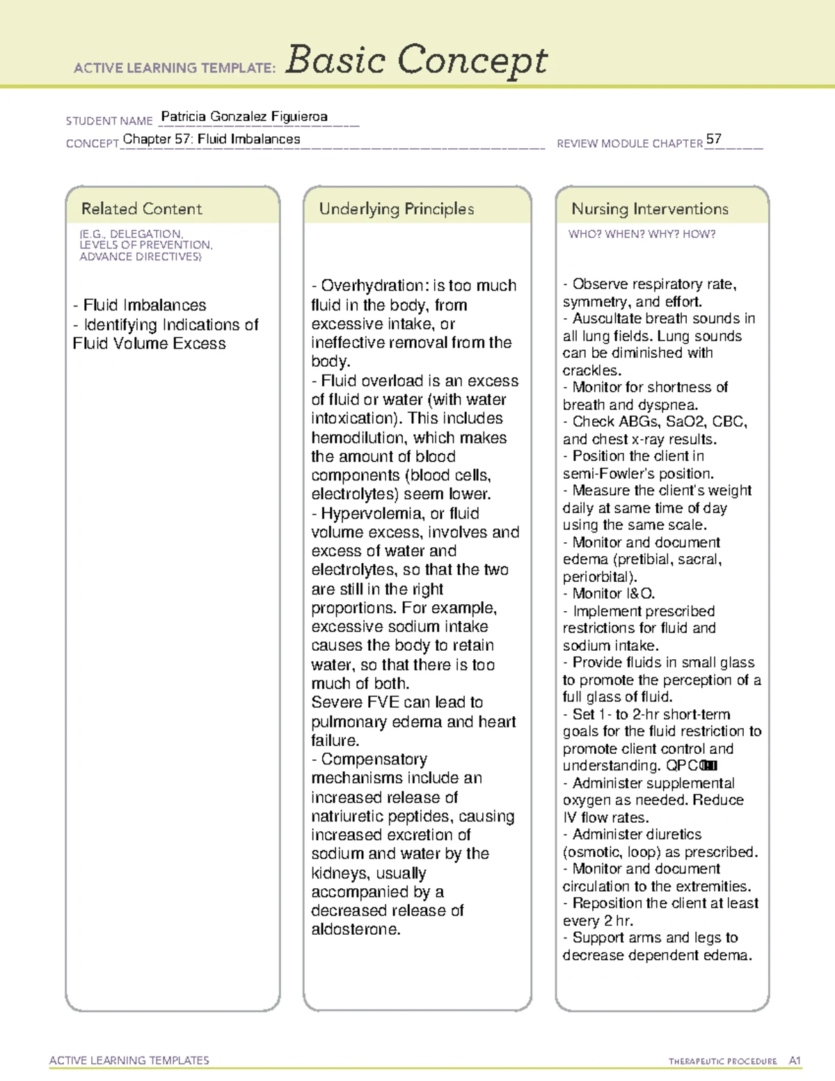 Active Learning Template: Basic Concepts of Fluid Imbalances - Studocu