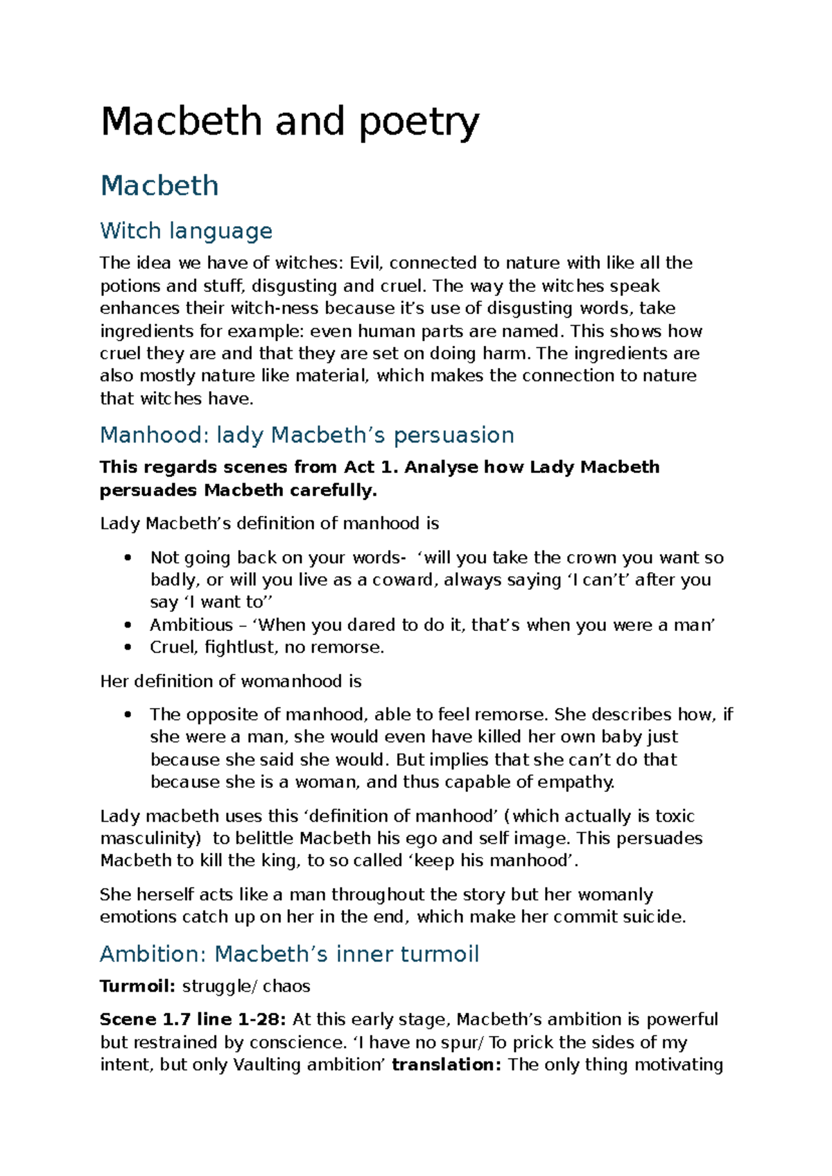 Macbeth Analysis: Themes of Ambition, Guilt, and Deceit - Studeersnel