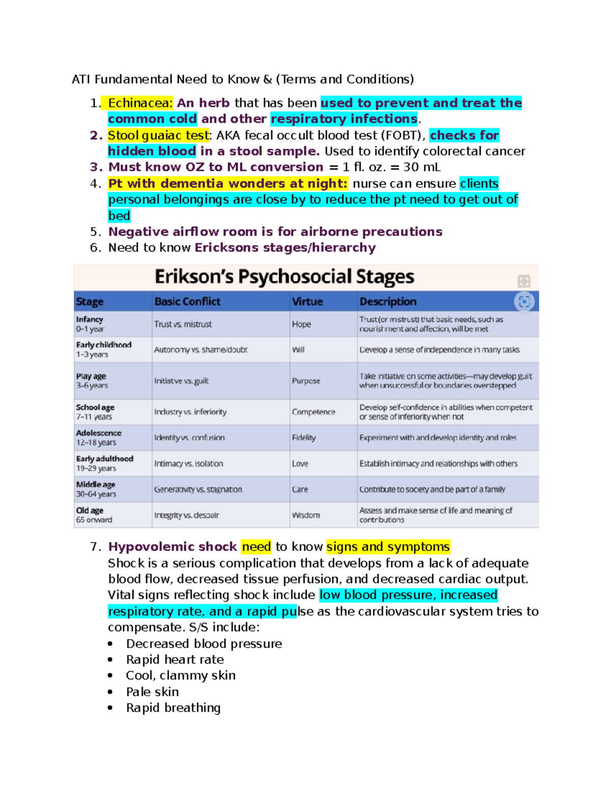 ATI Fundamental Need to Know List - ATI Fundamental Need to Know ...
