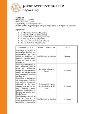 Halimbawa - Agenda at Picture Essay - ANG MGA HALIMBAWA NG BAWAT ...