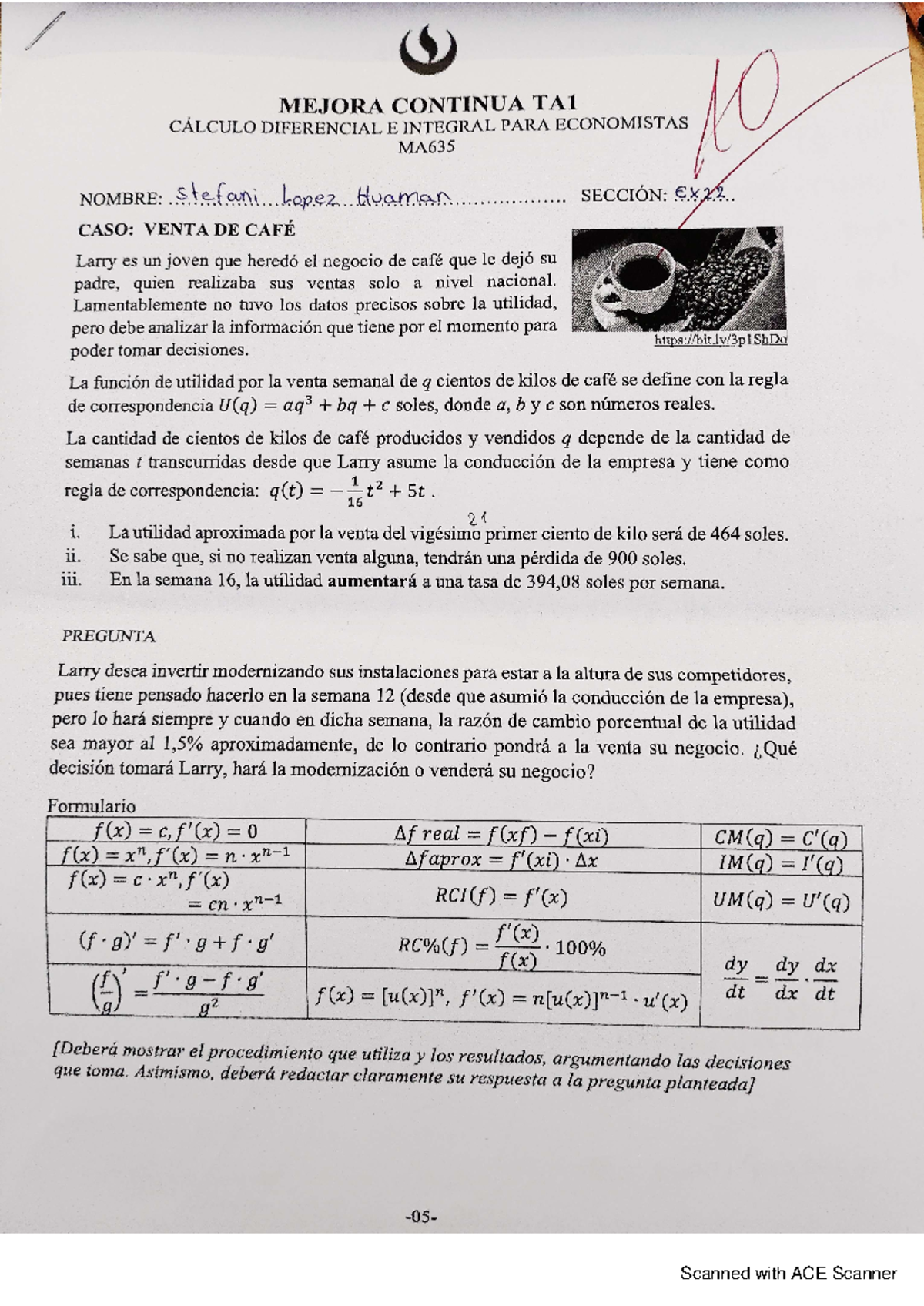 TA1 de calculo diferencial - MEJORA CONTINUA TA1 CÁLCULO DIFERENCIAL E ...