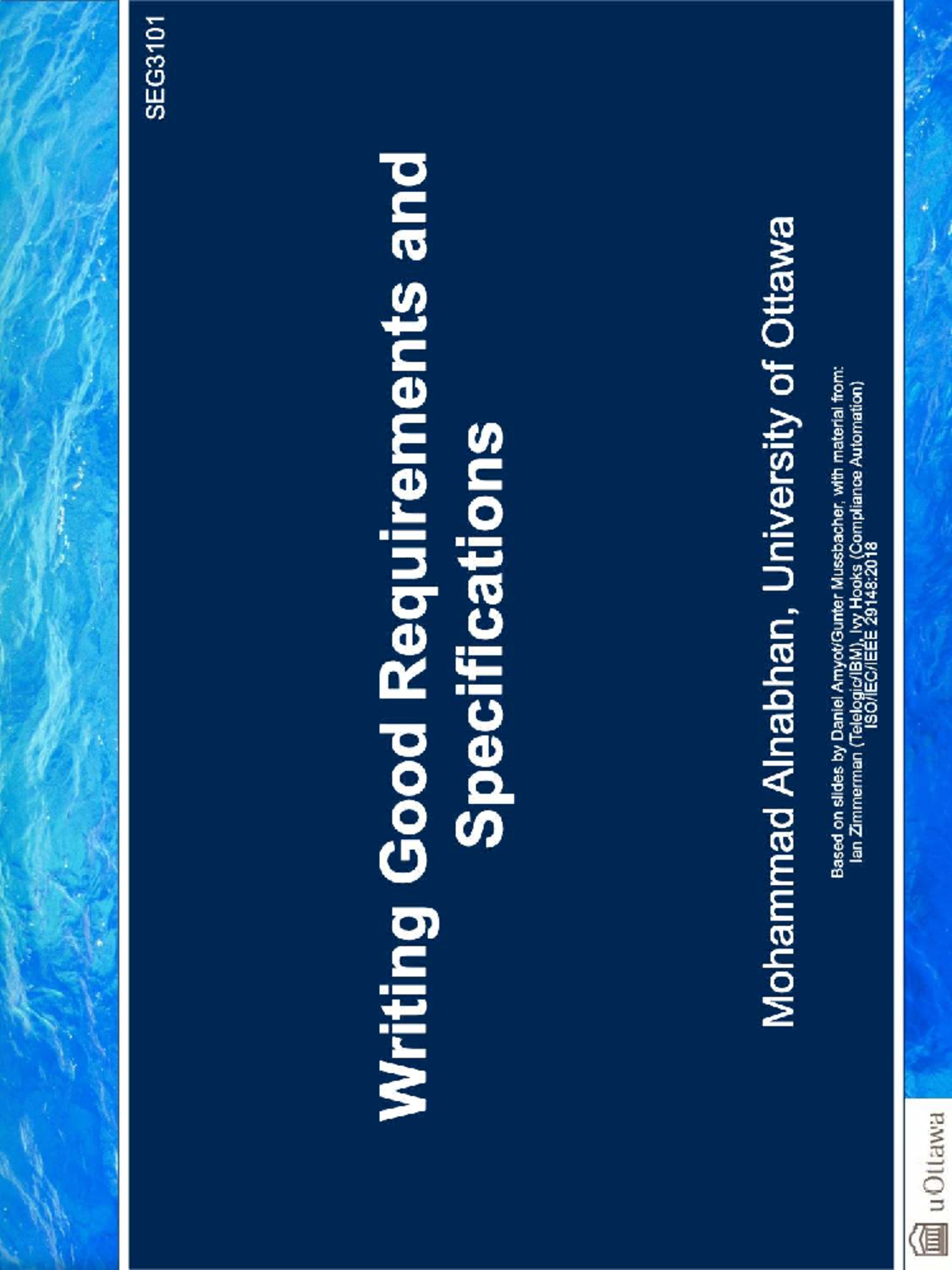 SEG3101 Final Exam: Writing Good Requirements and Specifications - Studocu