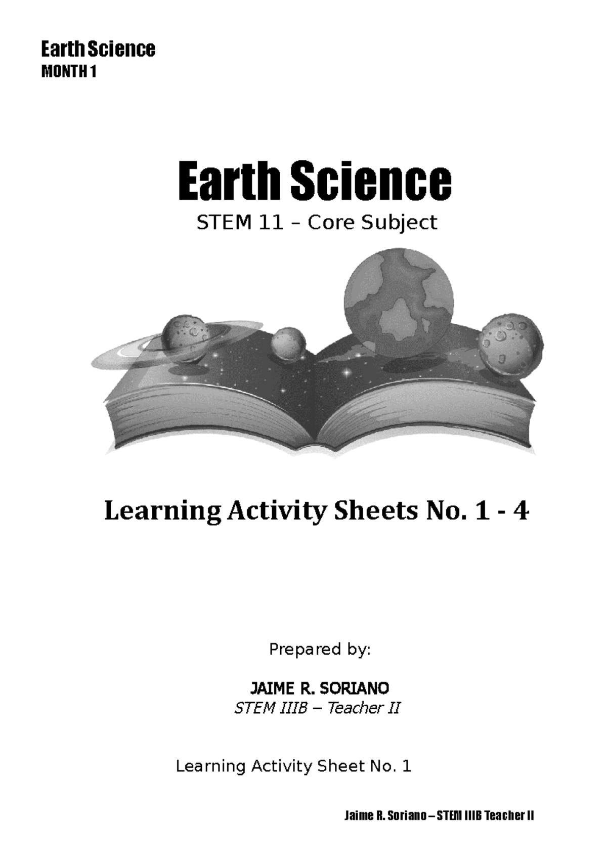 MELC1 - aaaaaa - MONTH 1 Earth Science STEM 11 – Core Subject Learning ...