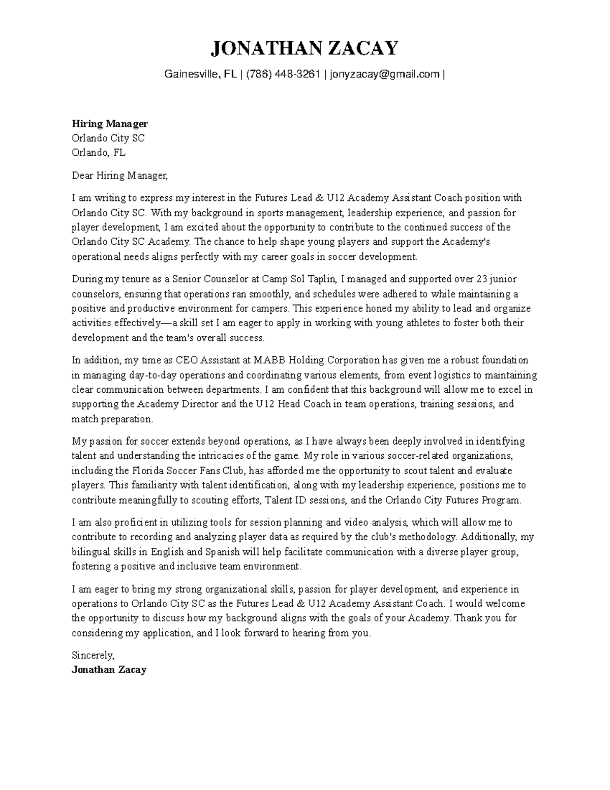 Hiring Manager - ddddsjn - JONATHAN ZACAY Gainesville, FL | ( 786 ) 448 ...