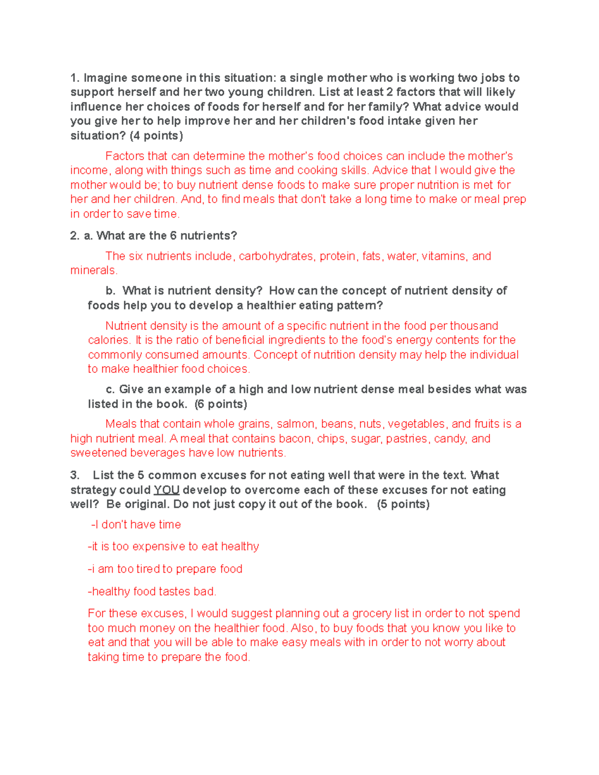 Chp 1 questions - chapter 1 assignment - Imagine someone in this situation: a single mother who ...