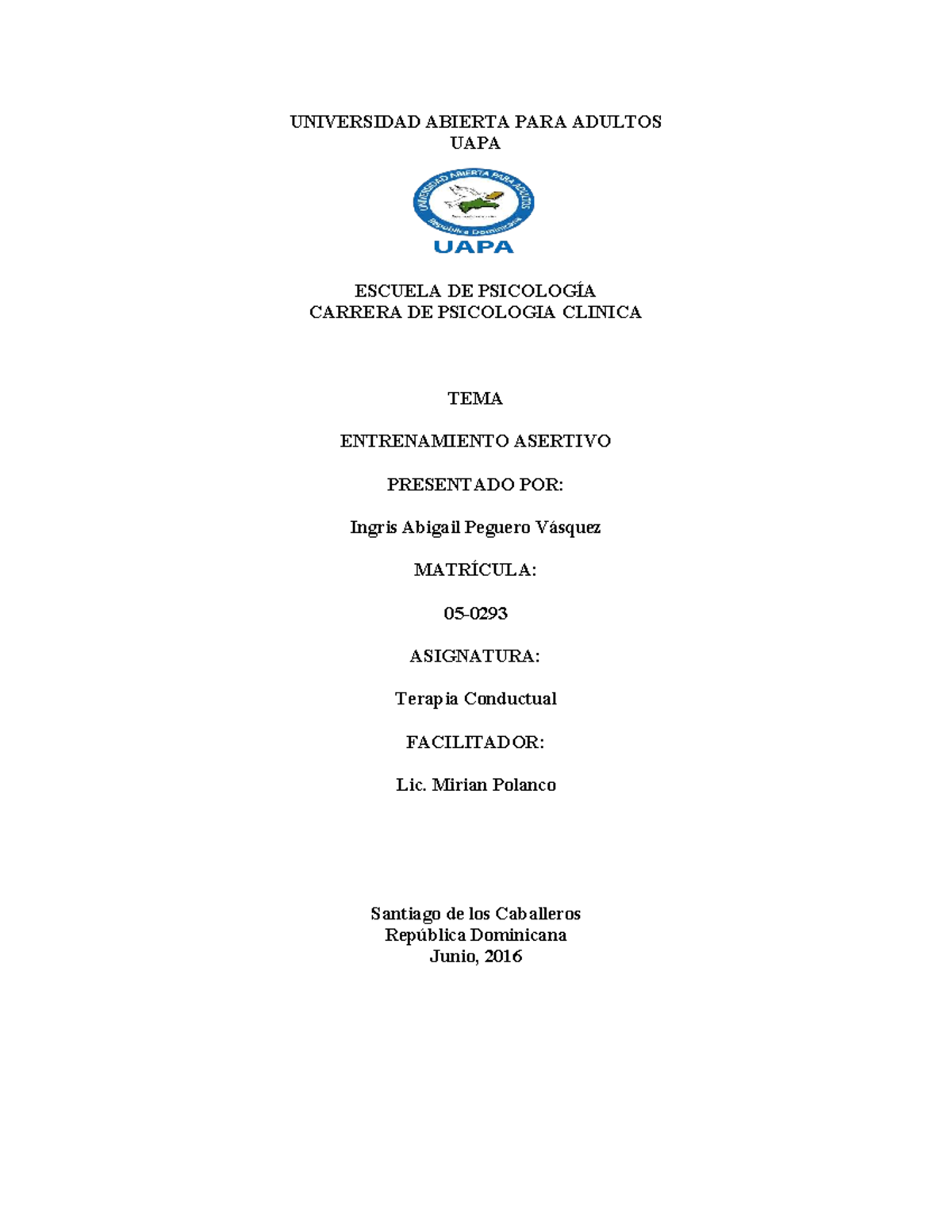 Universidad Abierta PARA Adultos UAPA ES - UNIVERSIDAD ABIERTA PARA ...