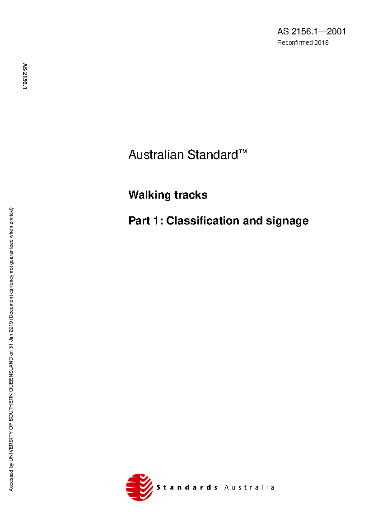 AS 2156.1-2018 Australian Standard for Walking Tracks: Classification ...