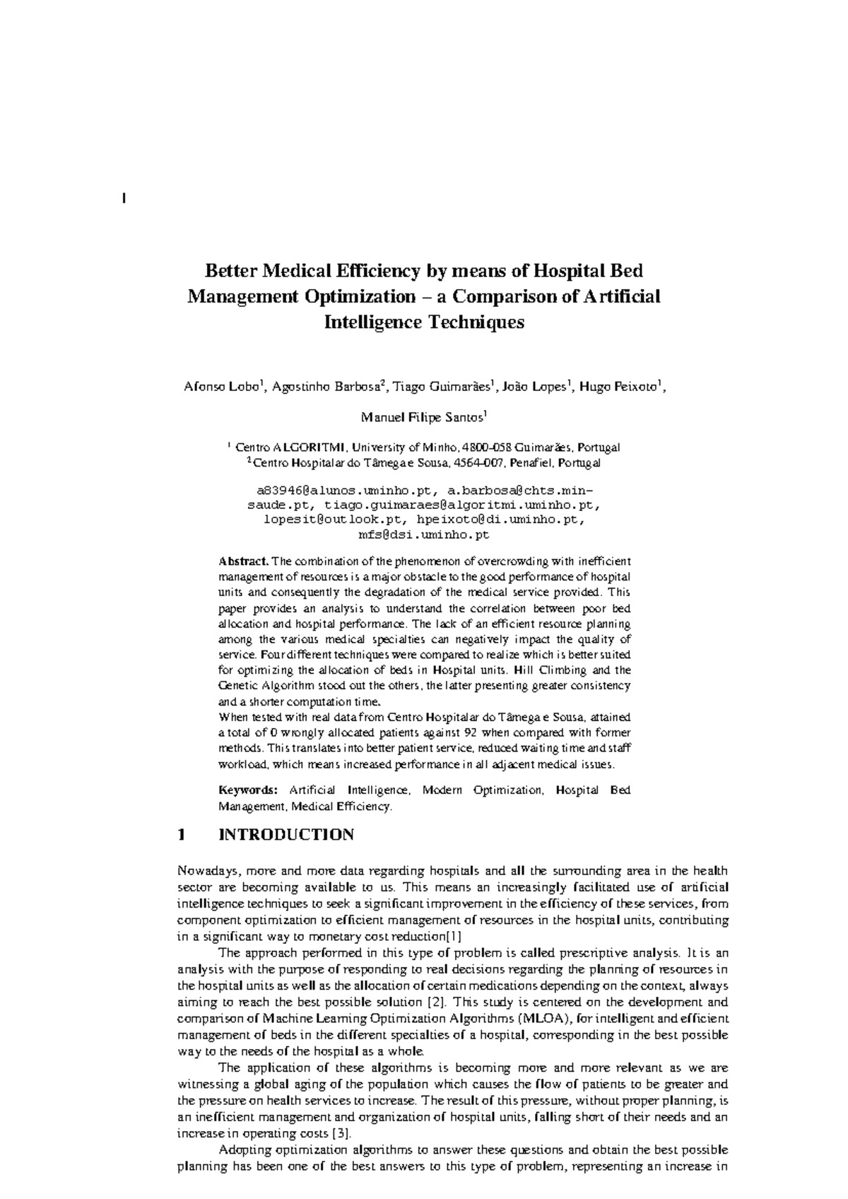 Optimizing Hospital Bed Management: AI Techniques Comparison (Course ...
