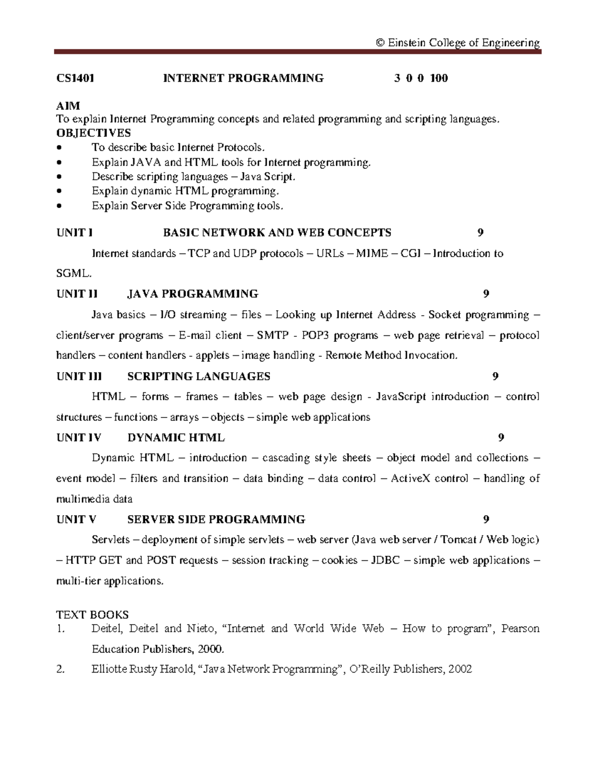 CS1401 - Internet Programming Course Notes and Concepts Summary - Studocu
