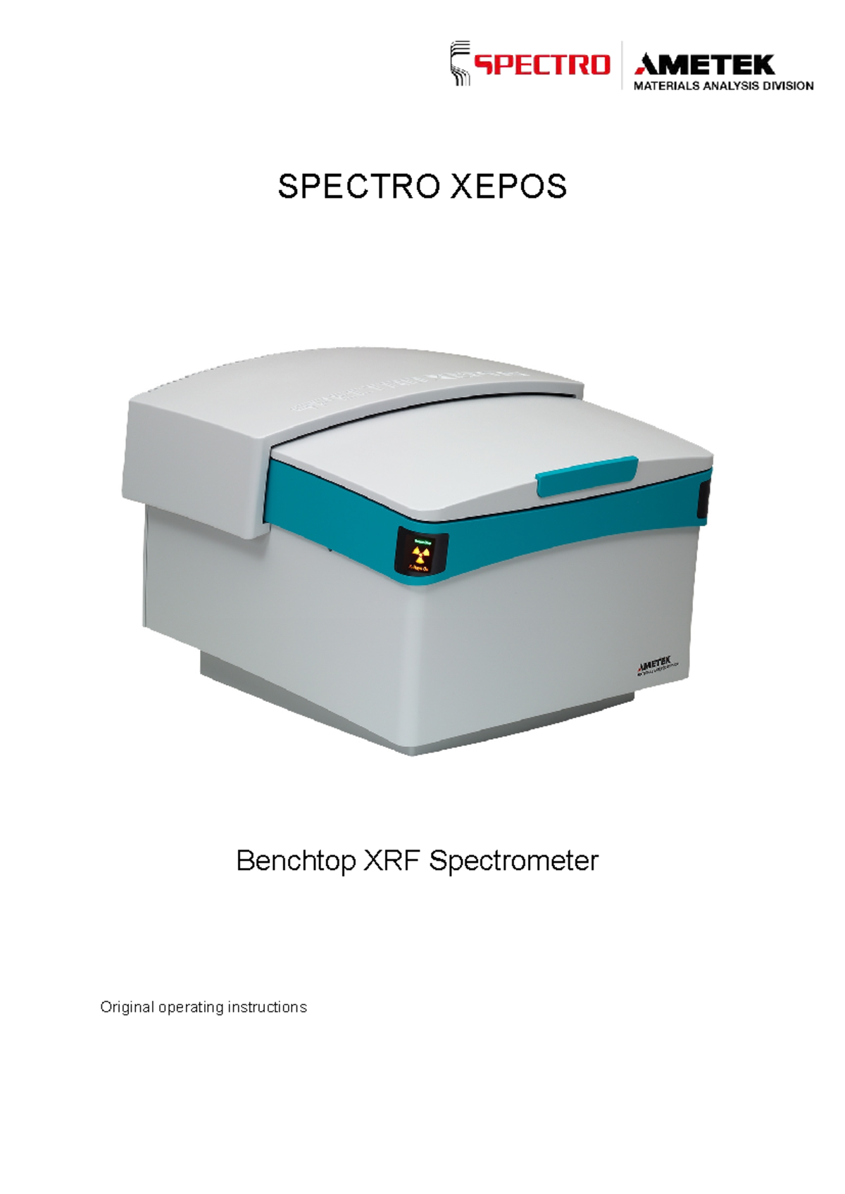 SPECTRO XEPOS Benchtop XRF Spectrometer Operating Manual - Studocu