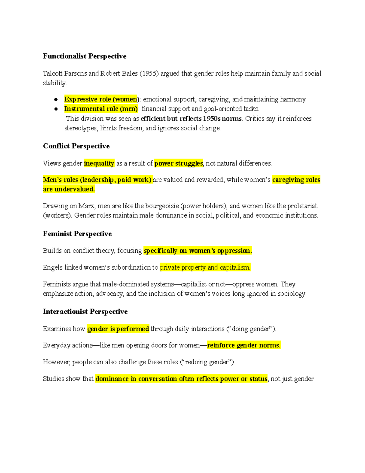 Stratification by Gender and Sexuality: Perspectives and Theories - Studocu