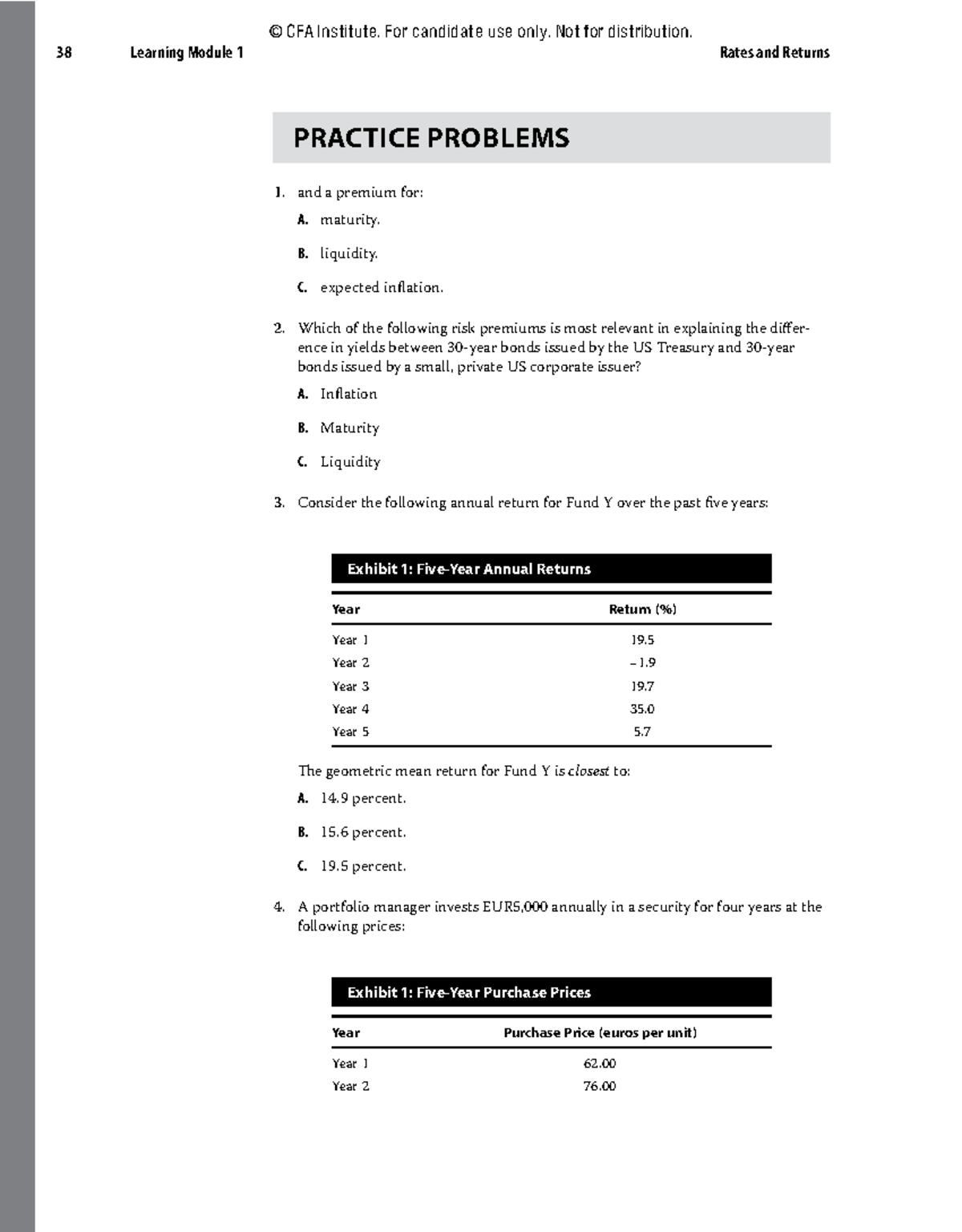 M1 Q&A-CFA Program Curriculum Level I Volume 1 Quantitative - CFA Institute - 38 Learning Module ...