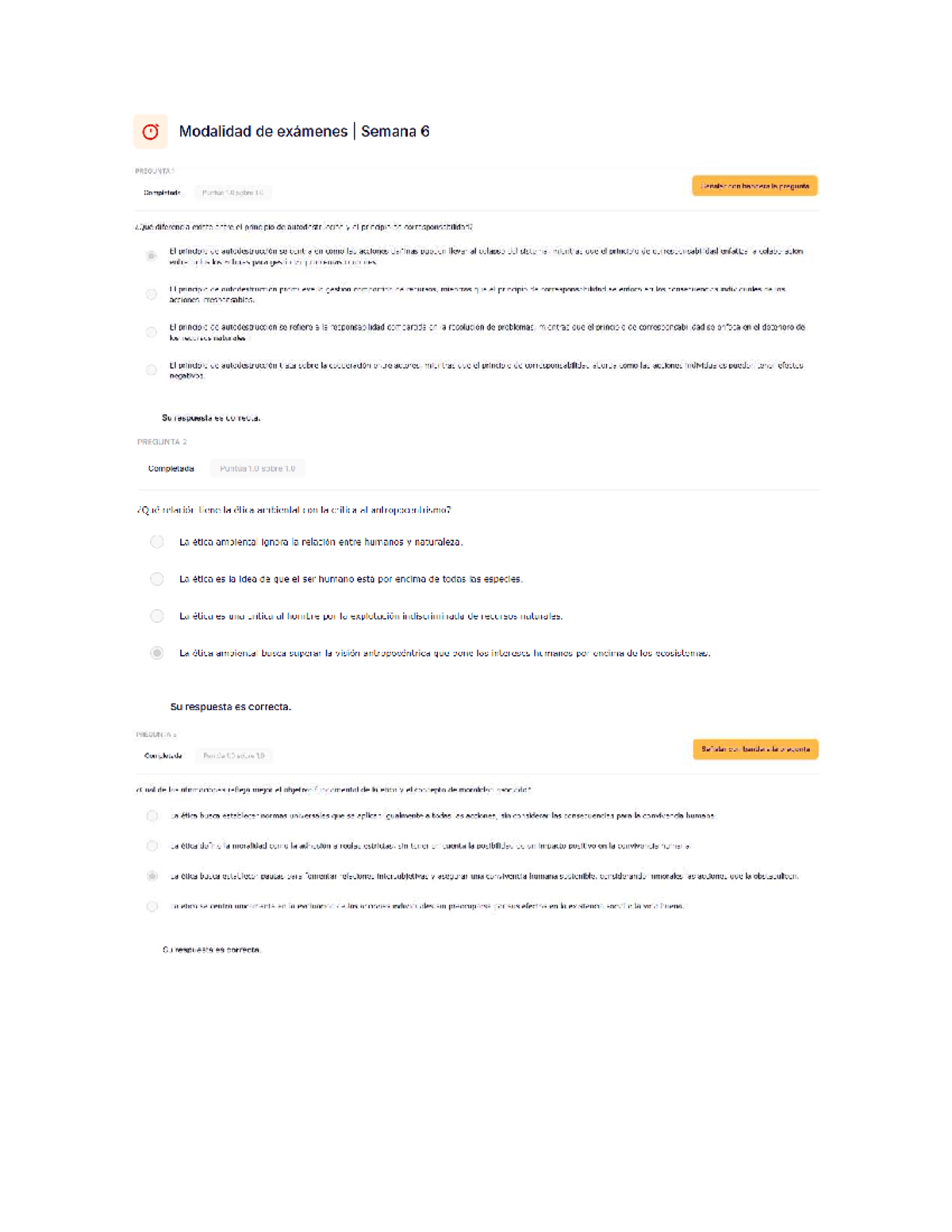 Examen SEM 6: Desarrollo Sustentable y Ética Ambiental - Preguntas y Respuestas - Studocu