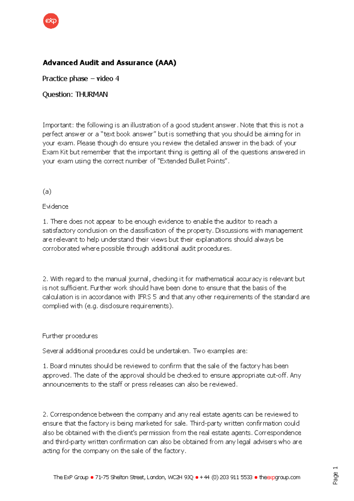 ACCA AAA Practice Phase Video 4: Understanding Evidence and Controls ...
