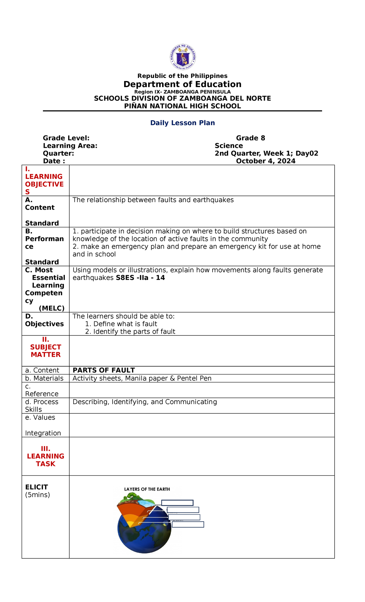 DLP Science Grade-8-WEEK1-DAY02 - Republic of the Philippines ...