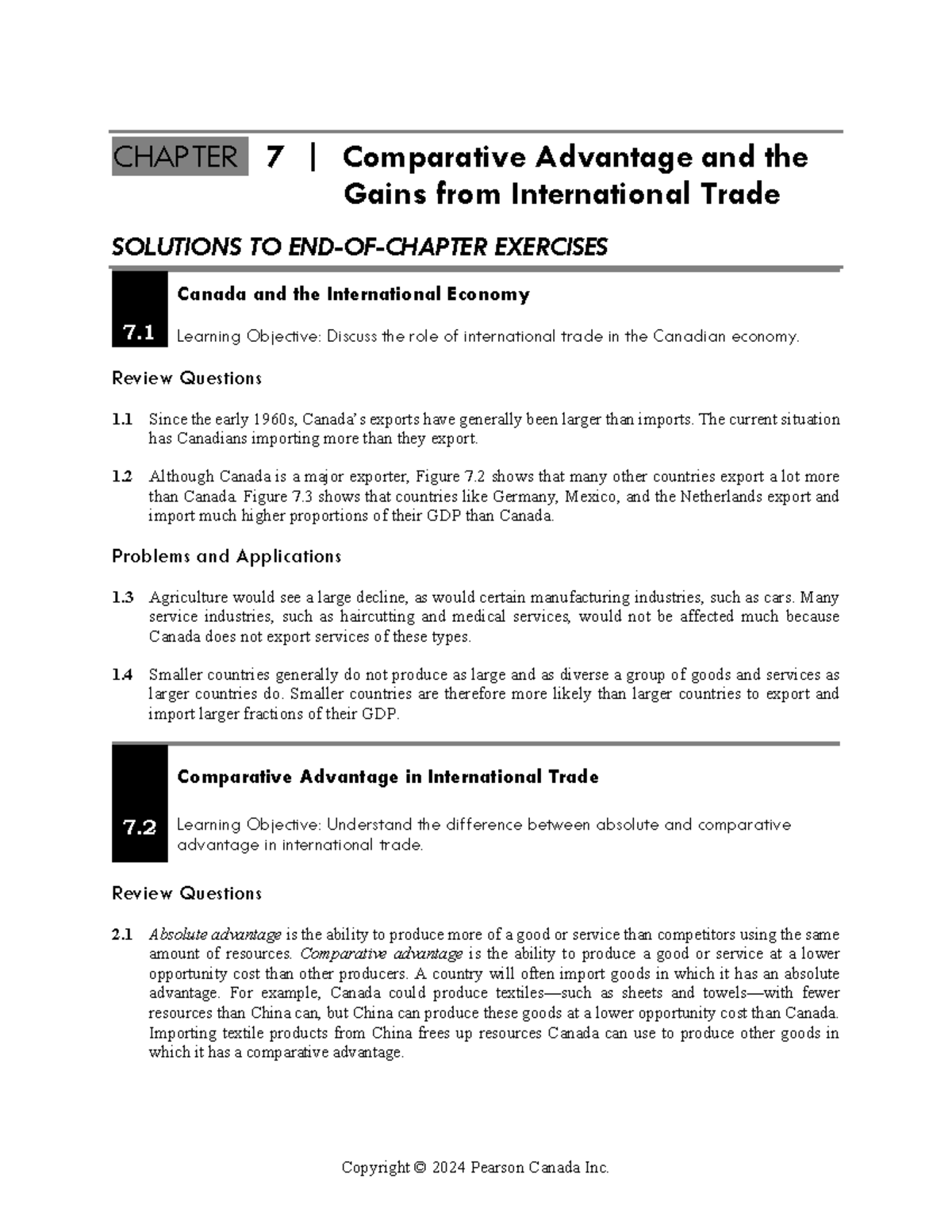 CHAPTER 7 - Comparative Advantage & International Trade Solutions - Studocu