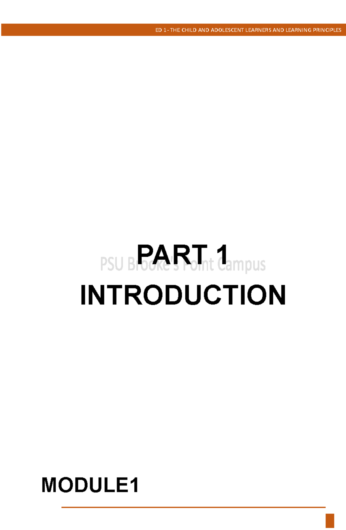ED 1 Complete Module - PART 1 INTRODUCTION MODULE BASIC CONCEPTS ON ...