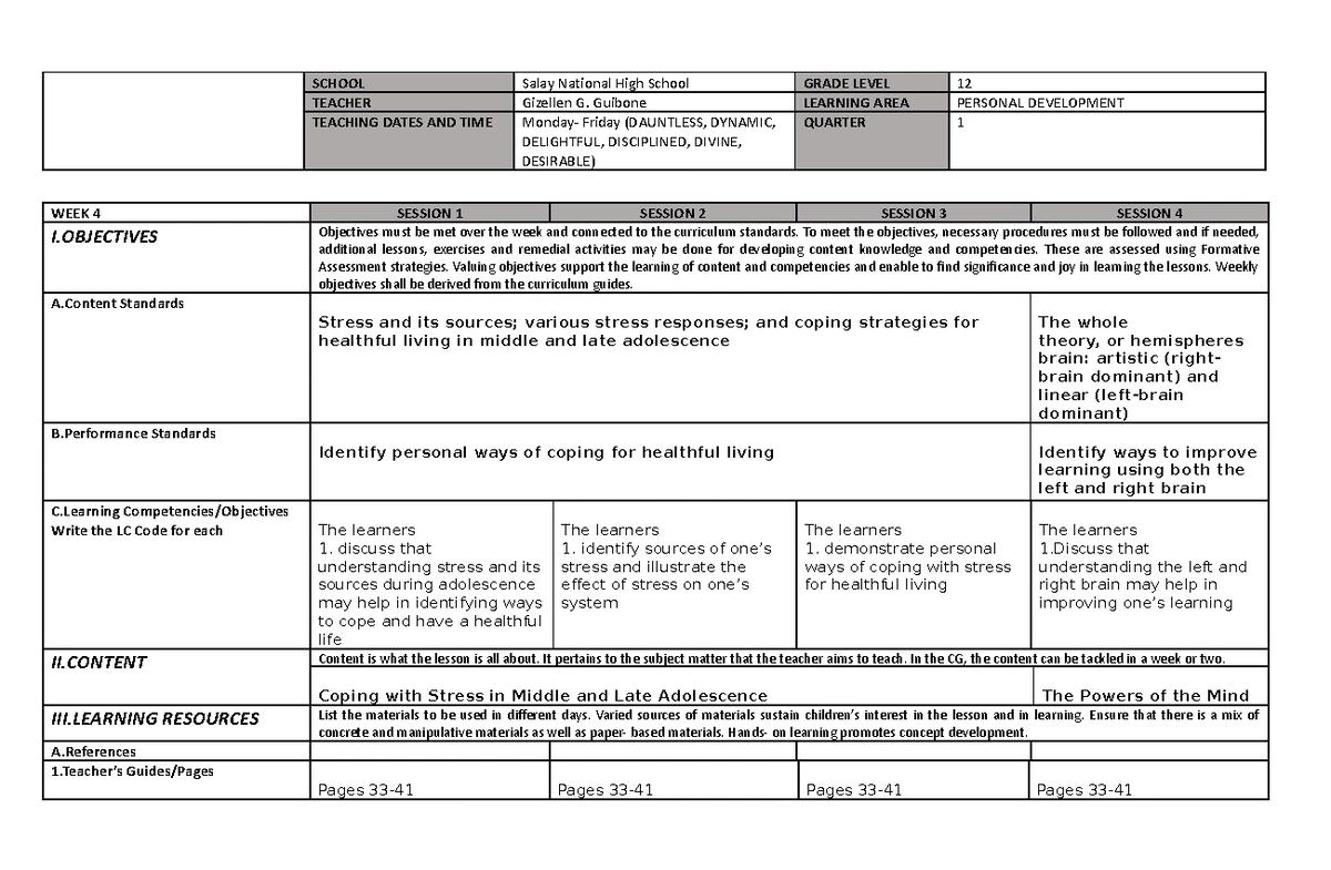 DLP COT MIL - Semi Detailed Lesson Plan for Media Literacy Grade 12 ...