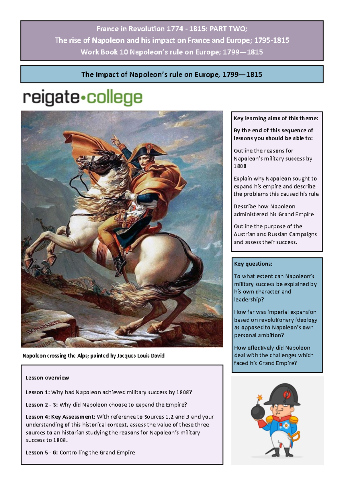 "10. Napoleon's Rule in Europe: Successes and Challenges 1799-1815 ...