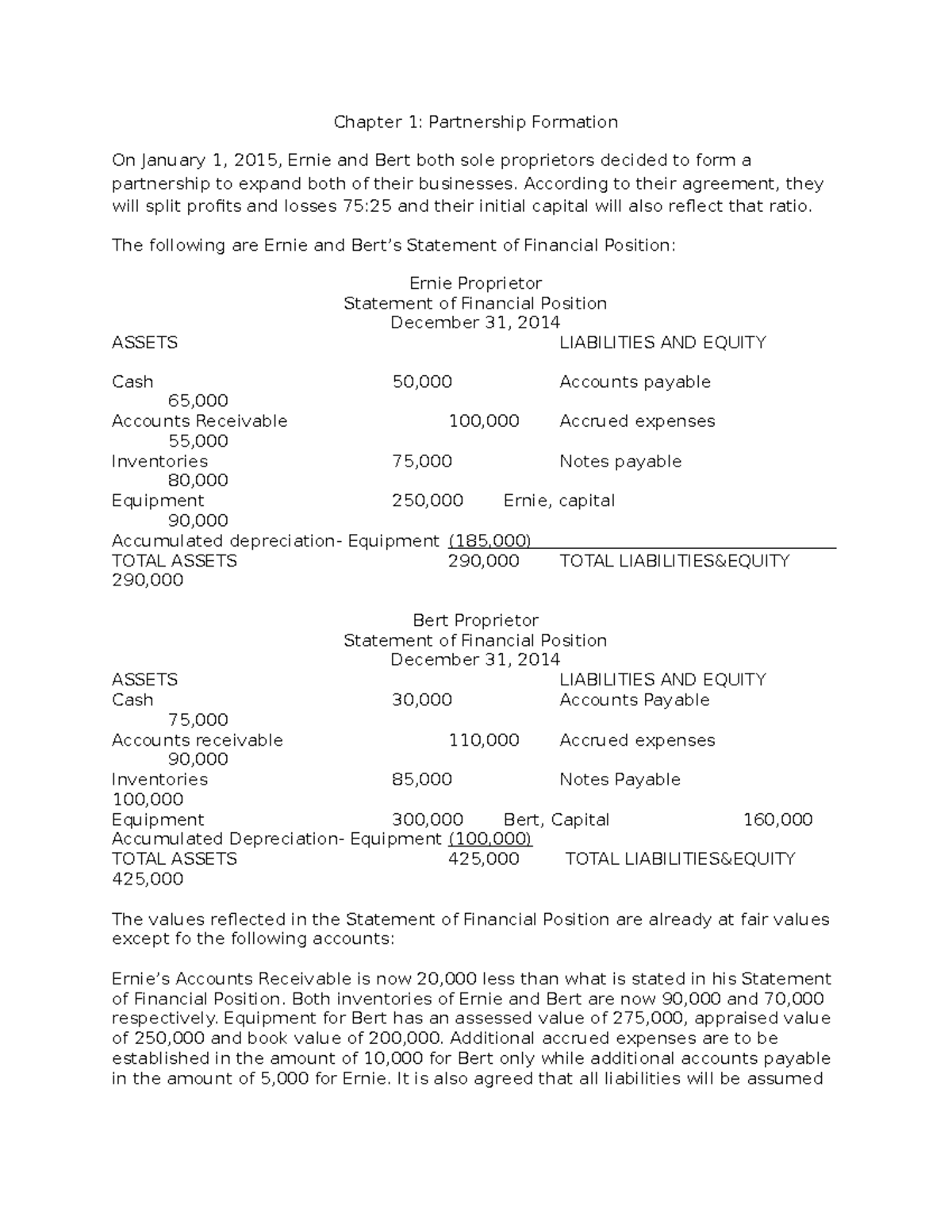 325316809 Chapter 1 Partnership Formation Test banks docx - Chapter 1 ...