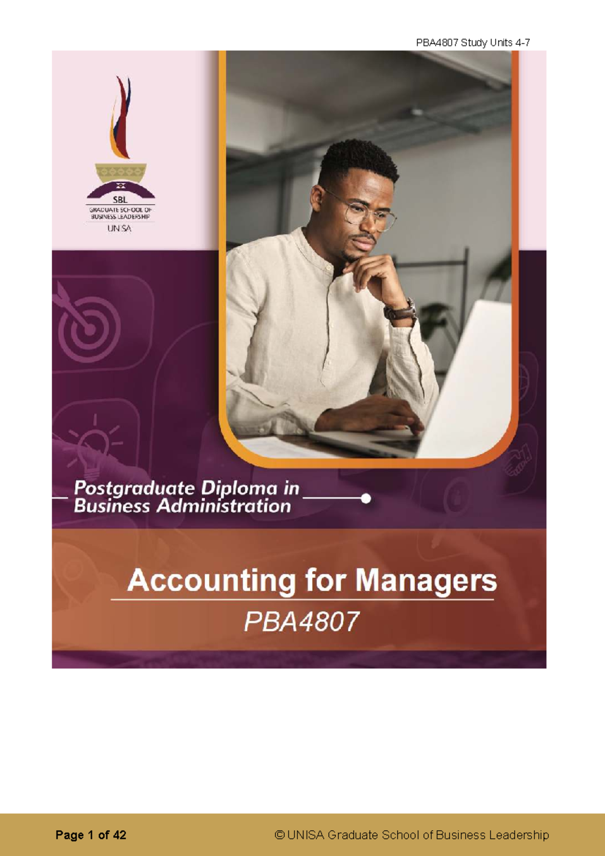 PBA4807 Study Units 4 to 7: Management & Cost Accounting Notes - Studocu
