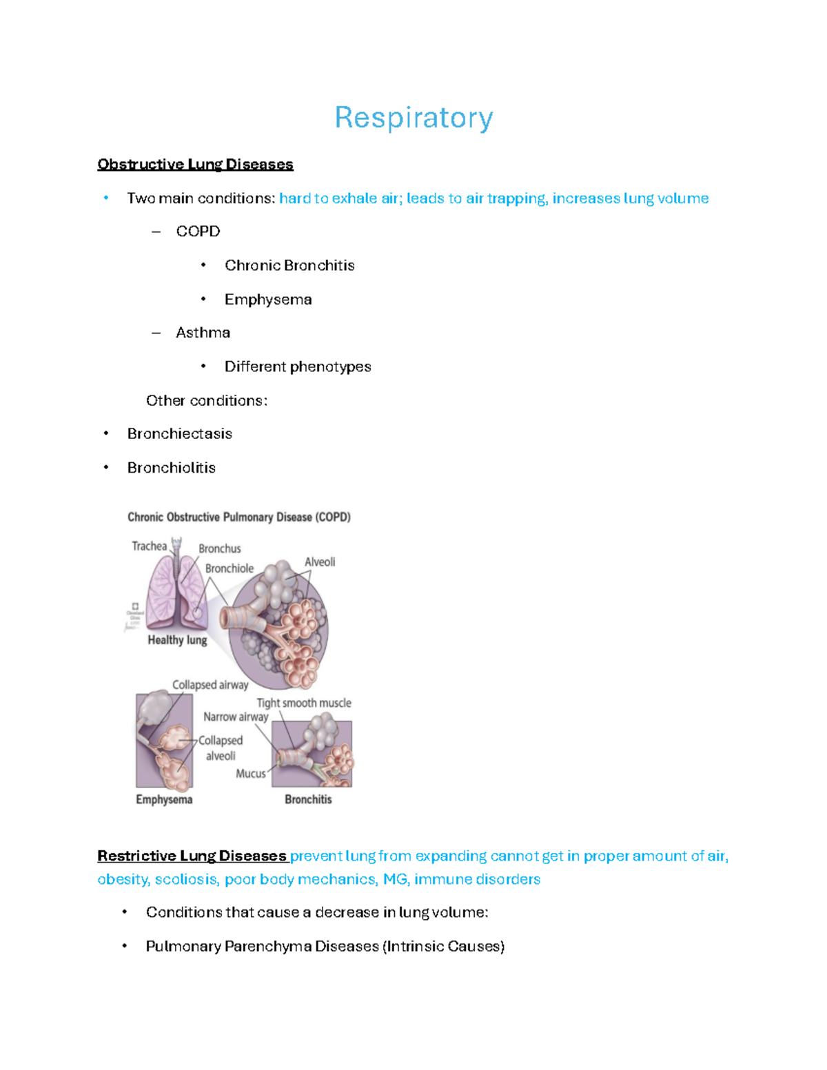 Respiratory Adult I - N/A - Obstructive Lung Diseases Respiratory Two ...