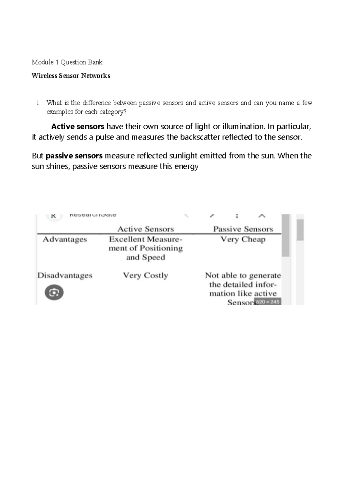 Wireless Sensor Networks (WSN) - Module 1 Question Bank - Studocu