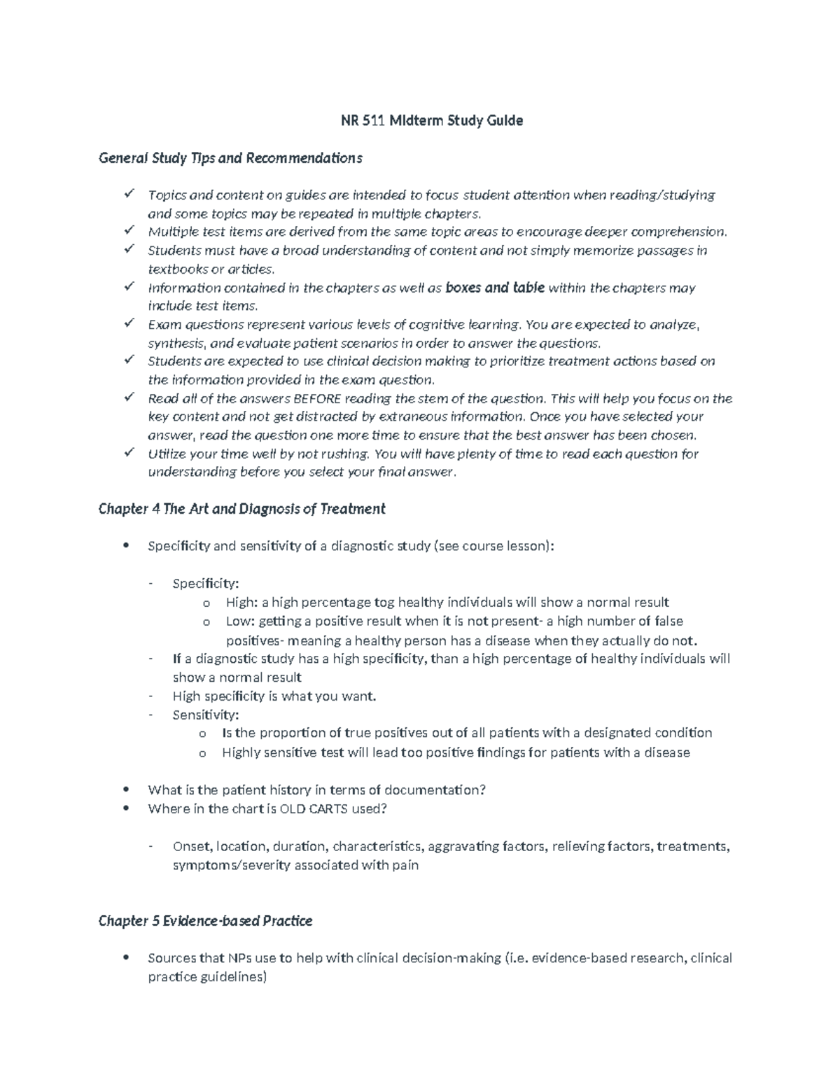 NR511 Midterm Study Guide: Comprehensive Review and Key Concepts - Studocu