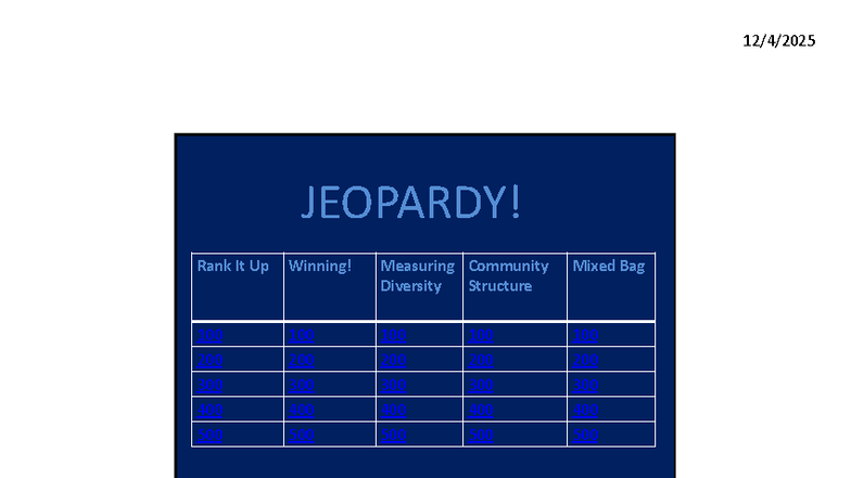 Ecosystem Ecology Exam 3 FA25 Jeopardy Review Game Show - Studocu