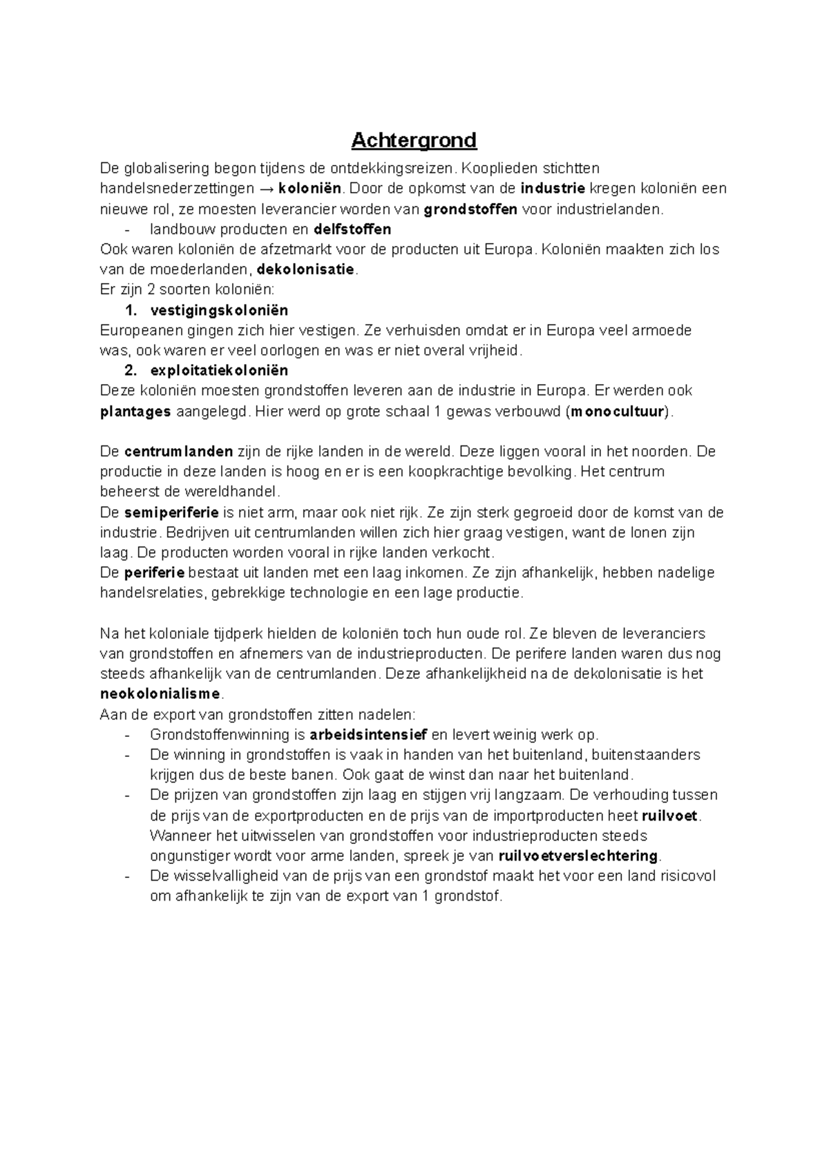 Globalisering en de Economische Impact - AK - Studeersnel