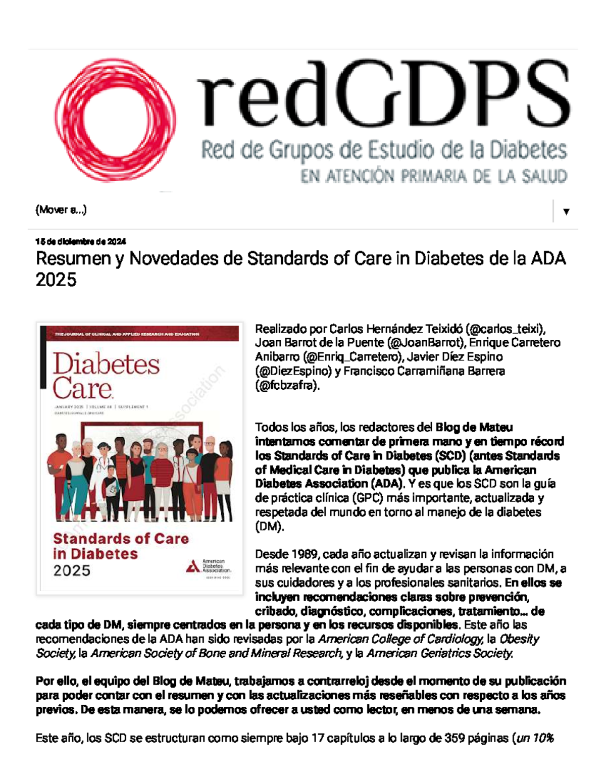 Resumen y Novedades de Standards of Care in Diabetes (ADA 2025) - Studocu