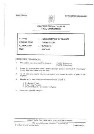 FIN242 Group Assignment - UNIVERSITI TEKNOLOGI MARA, ALOR GAJAH CAMPUS ...