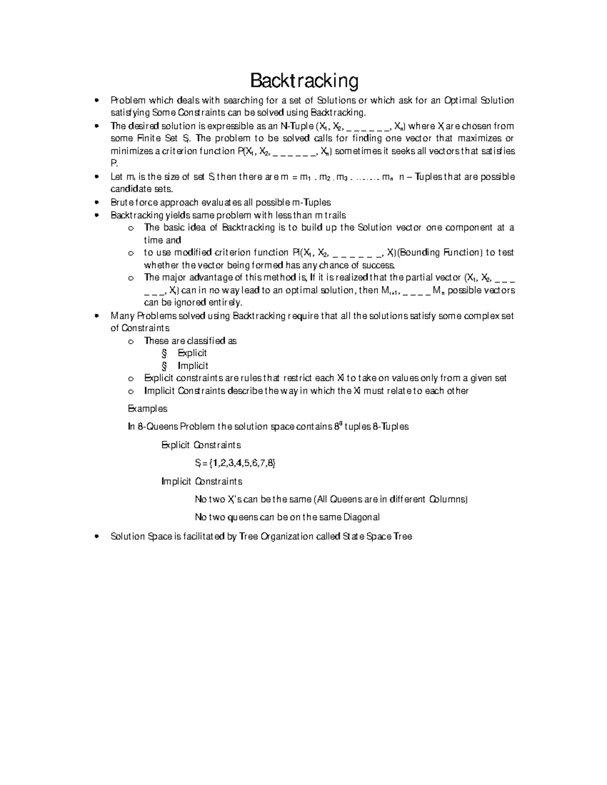 DAA R20 UNIT 4 - Backtracking Techniques and Algorithms - Studocu