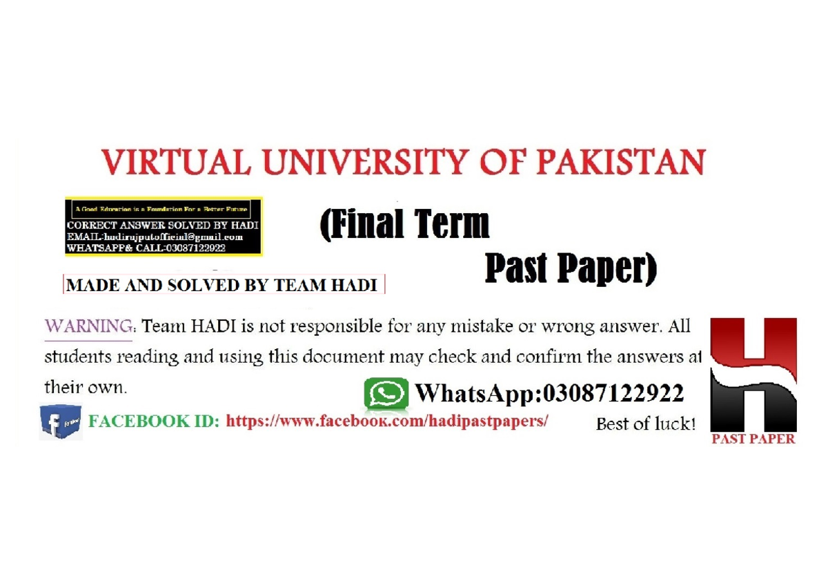 Pak301 Final Term File 1 Solved By Hadi Introduction To Psychology