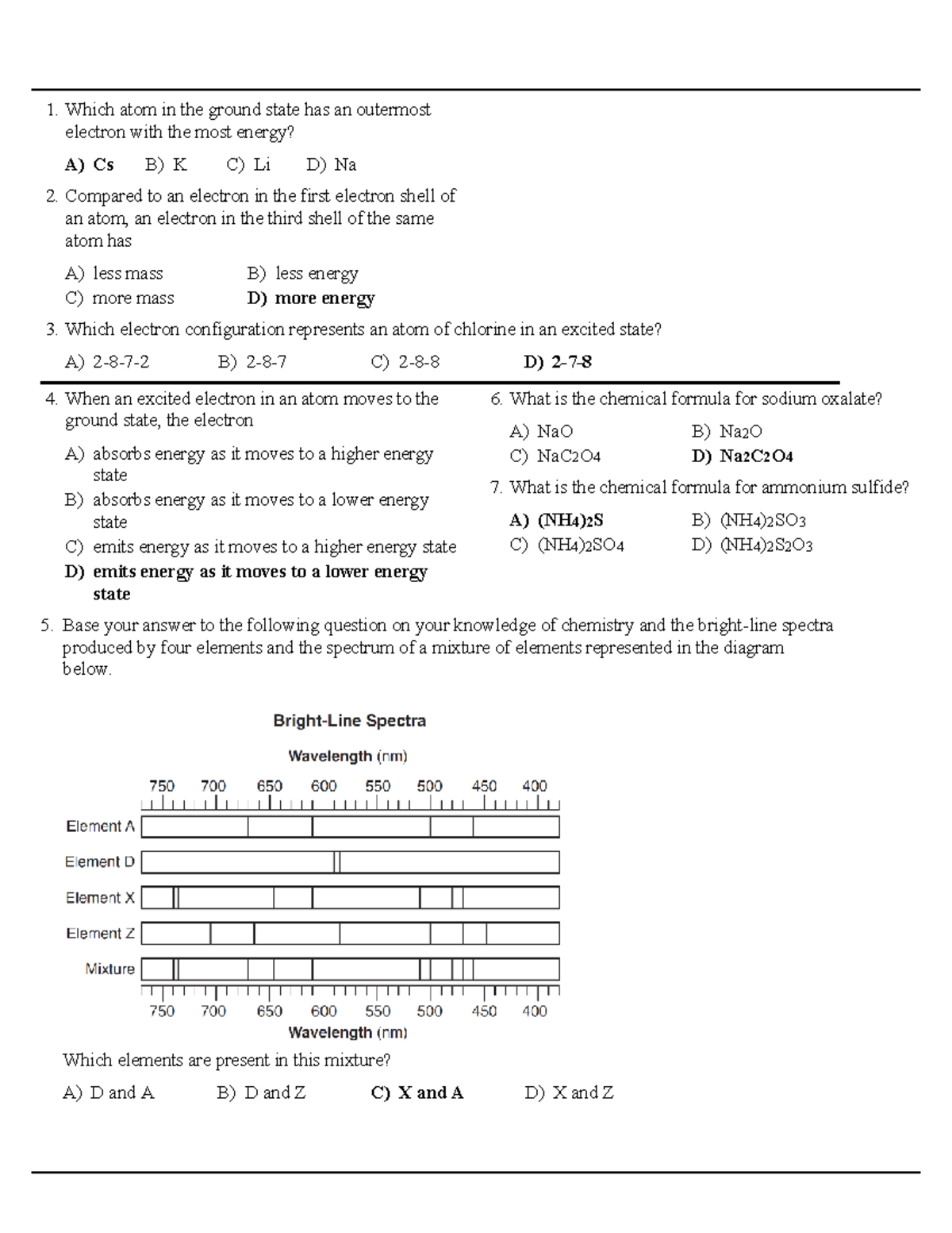Chemistry Review Key - Final Exam (Course Code: CHEM101) - Studocu