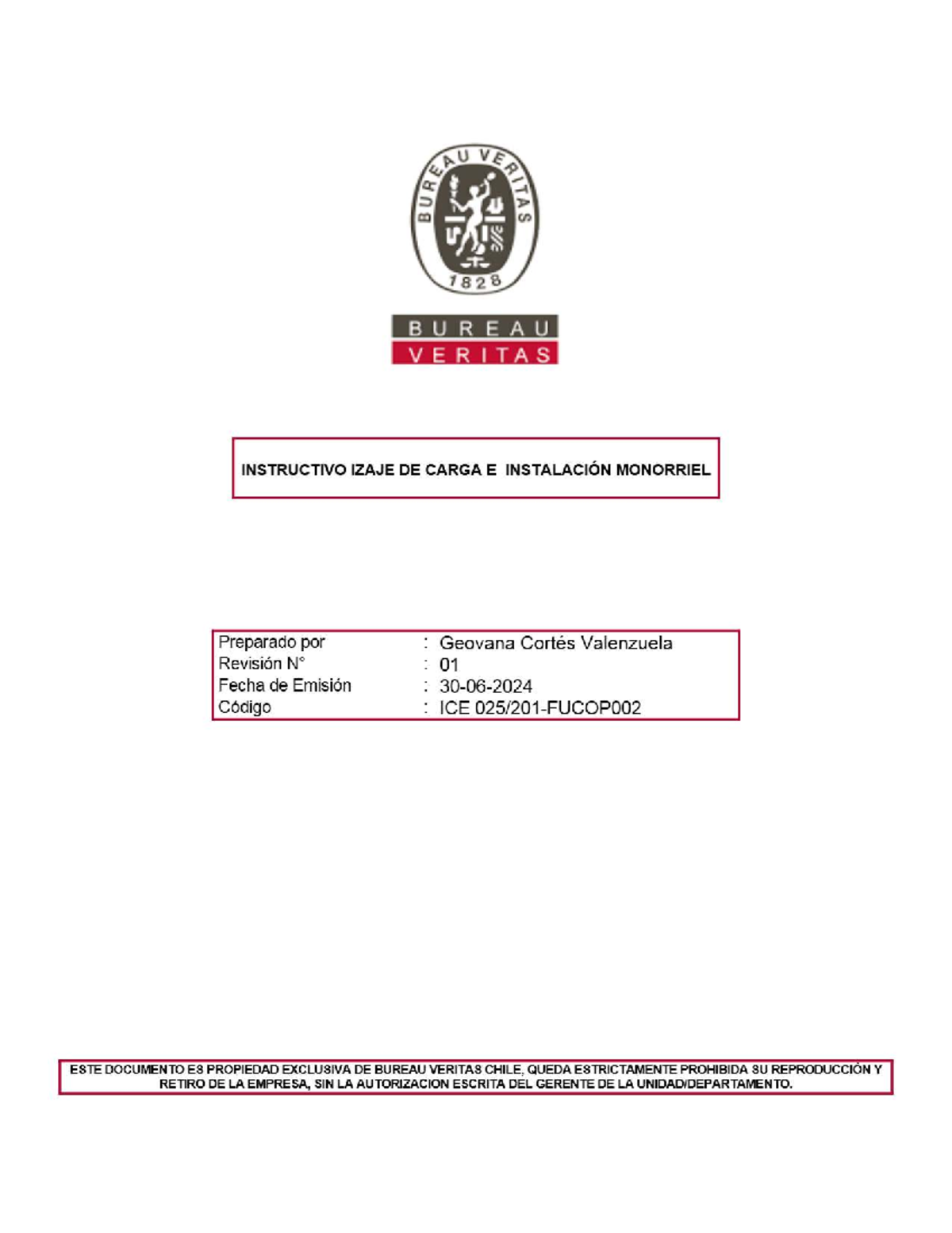 Instructivo de Izaje e Instalación Monorriel - Bureau Veritas - Studocu
