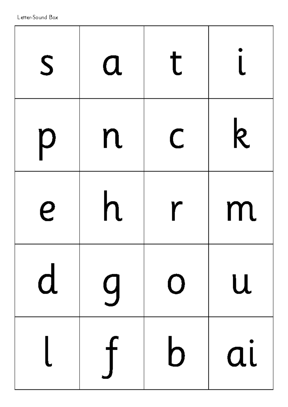 Letter Sound Box: Cursive Notes for E5FAFC3E - Studocu