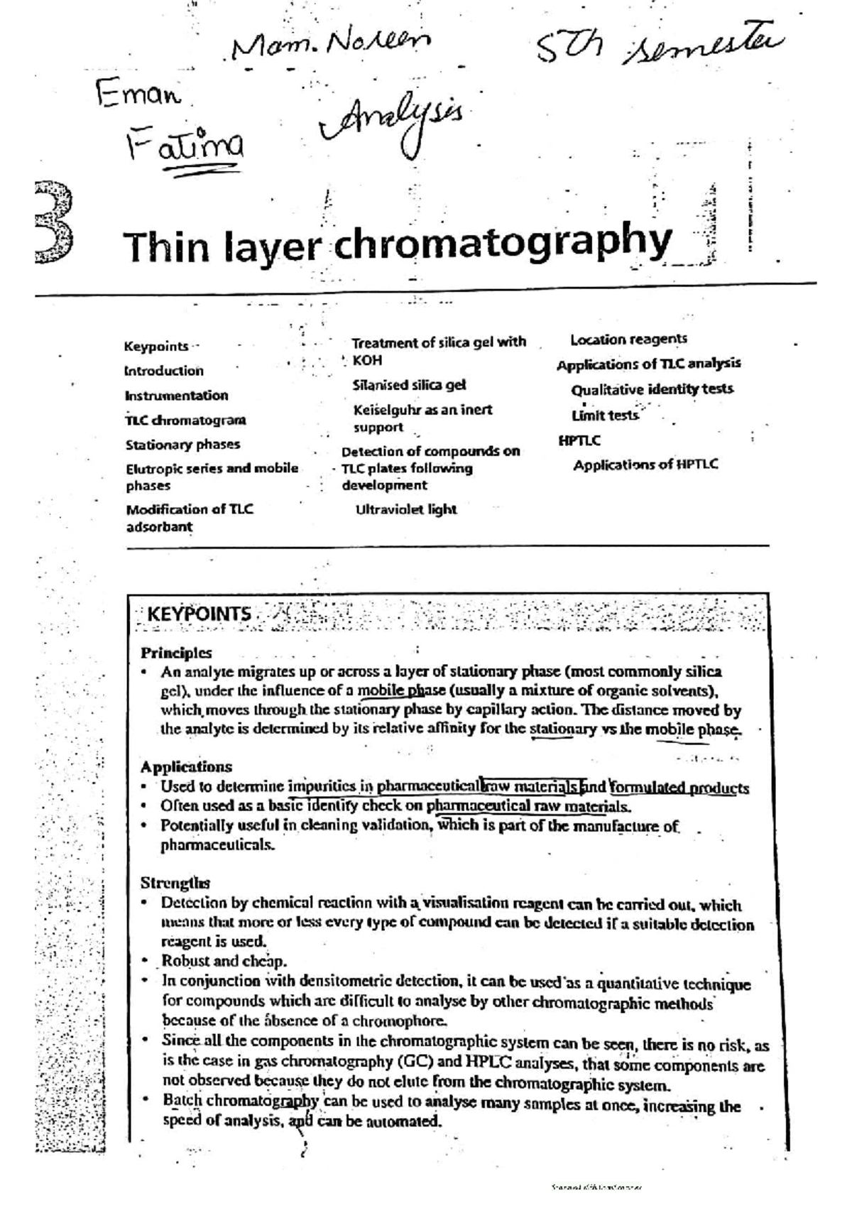 Thin Layer Chromatography (TLC) Analysis: Key Points & Applications ...