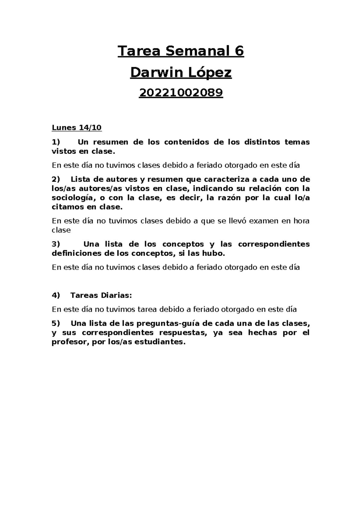 Tarea semanal 6 - dasdasda - Tarea Semanal 6 Darwin López 20221002089 ...