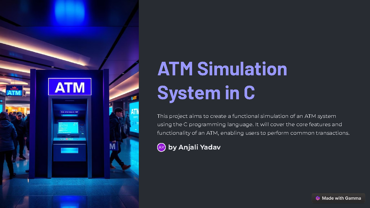 ATM Simulation System Project in C: Features & Enhancements - Studocu