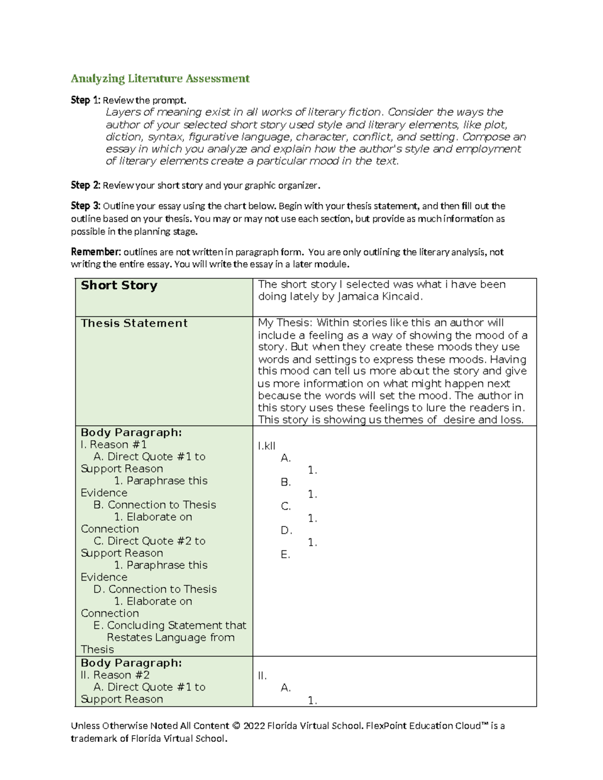 Literature Analysis Rubric: A Guide for Students in Essay Writing - Studocu