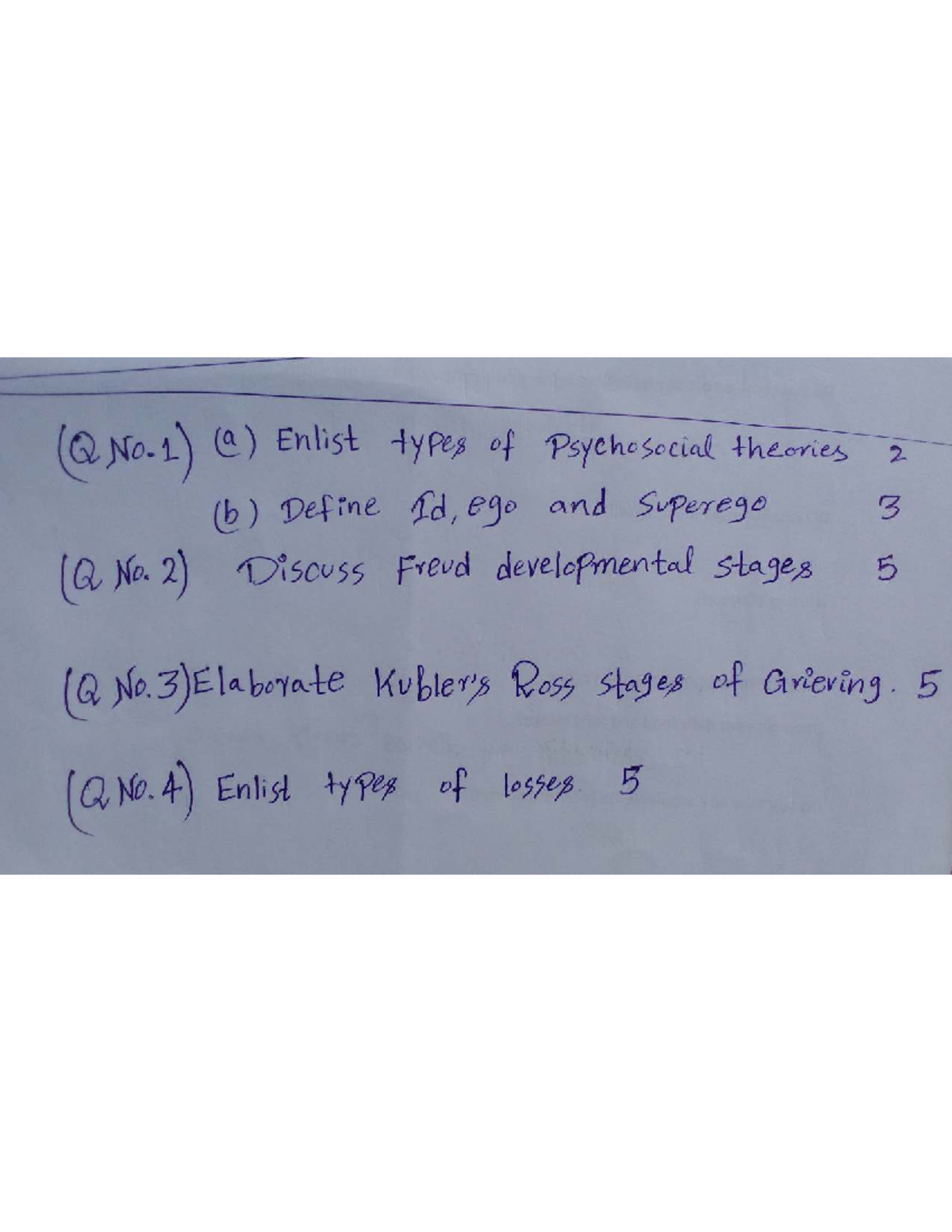 MHN 21 Feb: Psychosocial Theories & Grief Stages Test Notes - Studocu